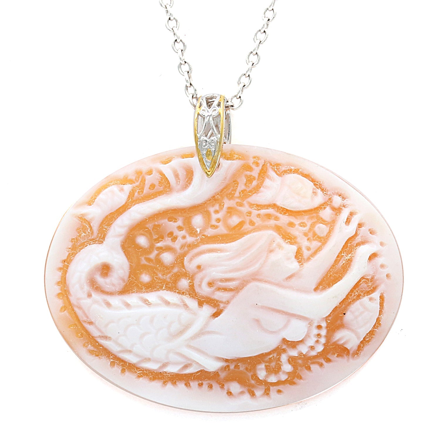 Gems en Vogue Oval Mermaid Cameo Pendant