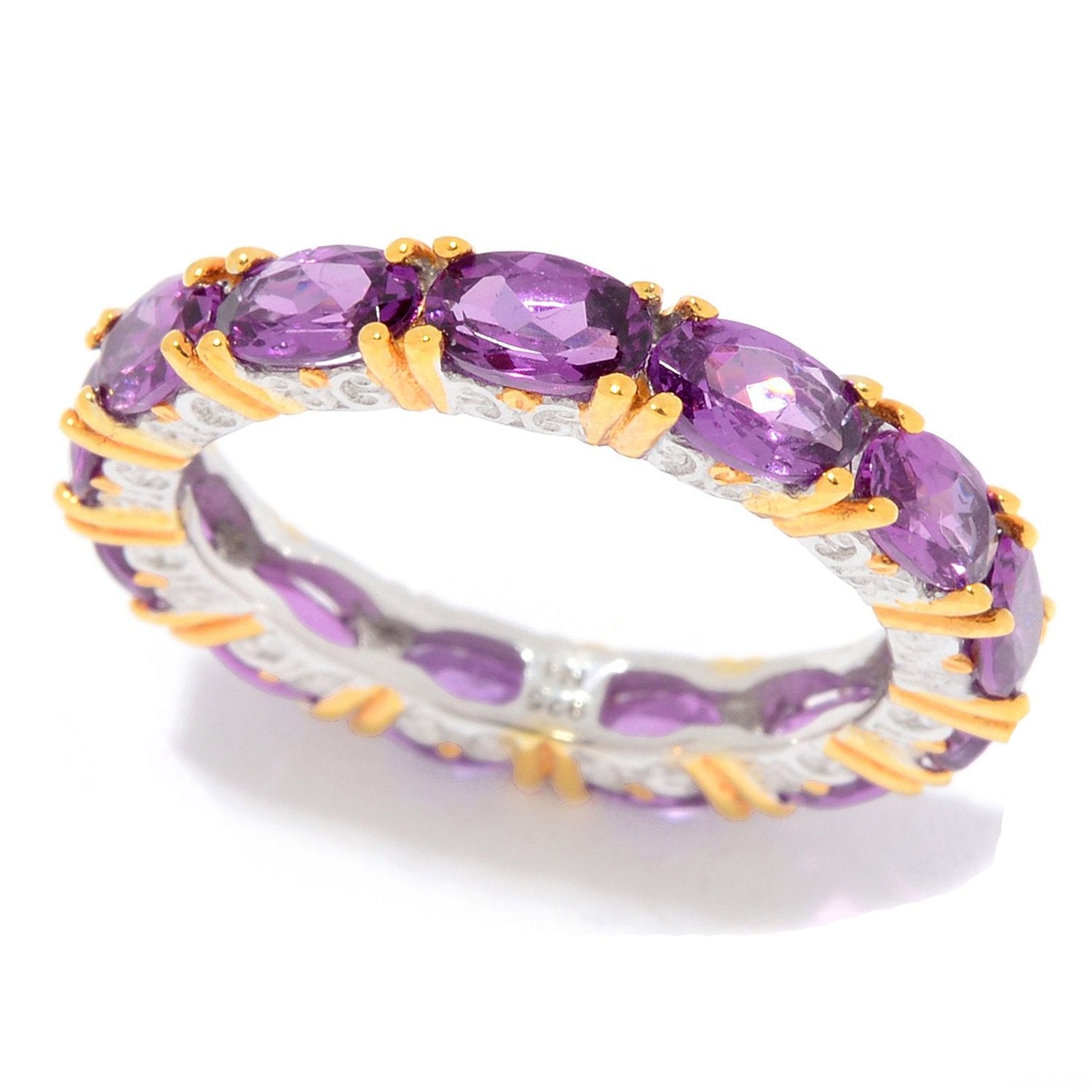 Gems en Vogue 2.47ctw Color Change Purple Garnet Band Eternity Ring