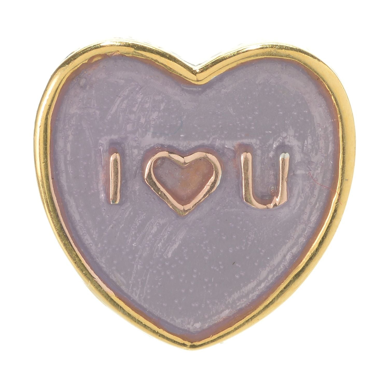 Gems en Vogue Purple Sweet Tart I Love You Heart Enamel Charm