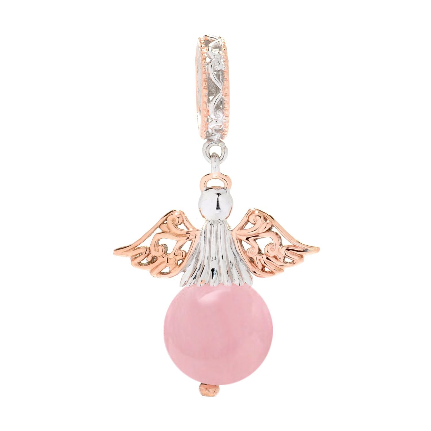 Gems en Vogue Choice of Gemstones Bead Angel Drop Charm