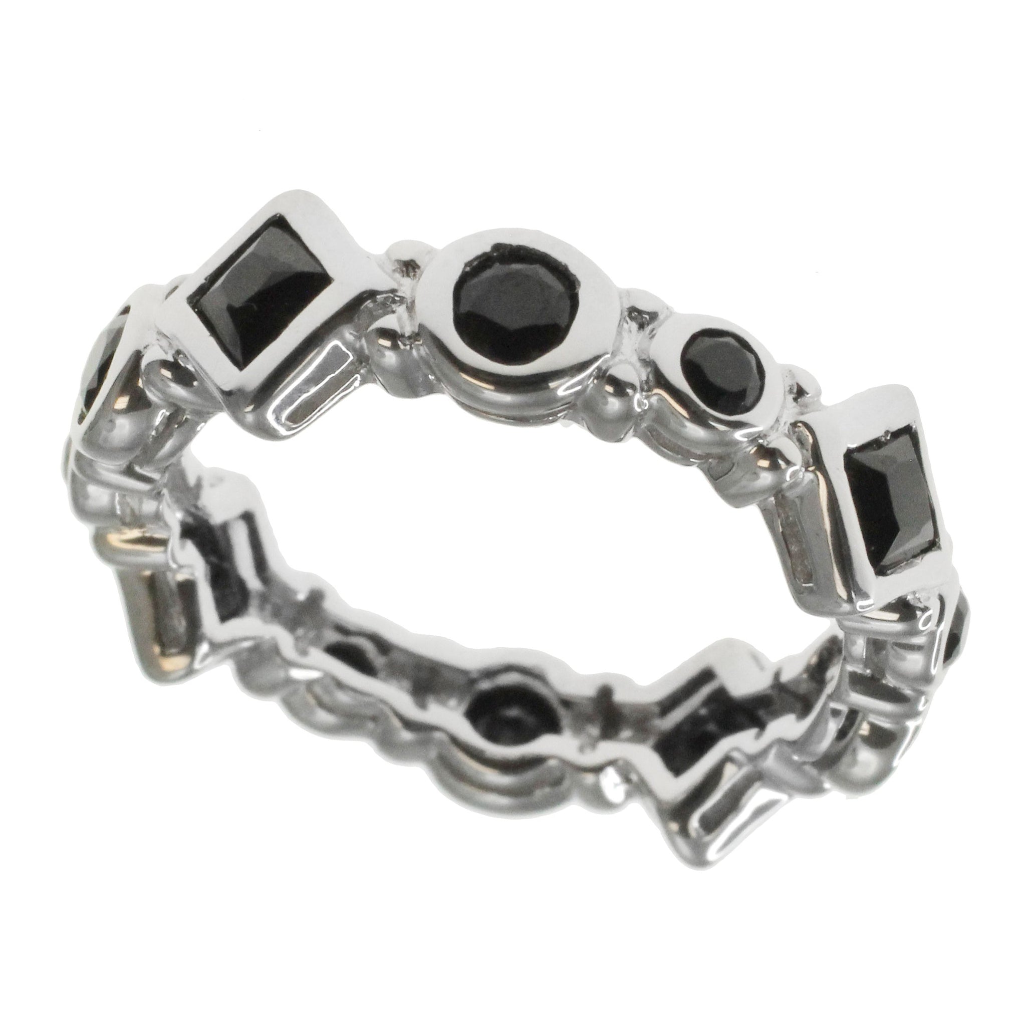 Colette Steckel Sterling Silver Black Spinel Stacking Eternity Ring